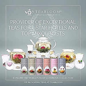 Teabloom Fruit Blooming Teas – 12 Unique Flower Varieties of Blooming Tea in 12 Delicious Fruit Flavors – Each Flowering Tea Ball Steeps Up to 3 Times