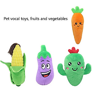 jojobasec Vegetable Plush Shape Puppy Pet for Play Chew Home Puppy Dog Owner for Puppy Breed Reducing Boredom P, carrot