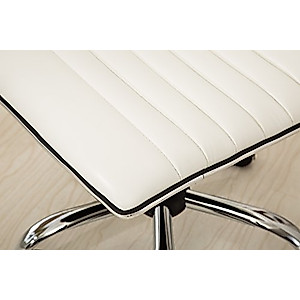 Roundhill Furniture Fremo Chromel Adjustable Air Lift Office Chair in White