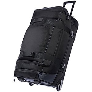Amazon Basics Ripstop Wheeled Travel Duffel Bag, Telescoping Handle, 30", Black