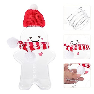 NUOBESTY Christmas Bottles Gingerbread Man Juices Bottle with Hat and Scarf Decor, Plastic Water Bottle Empty Milk Bottles Drink Containers for Juice, Drinking Christmas Party Favors