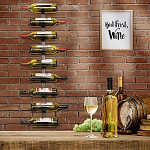 AQAREA Wall Mount Wine Rack Organizer, Wine Holder Wall Mounted, Wine Storage Display, Wine Rack Holder