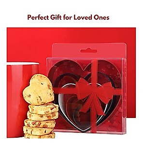 Heart Cookie Cutter Set, 4.5'', 3.5'', 2.75'', 2'', 1.25'', Fun Holiday Heart Shaped Valentines Cookie Cutters, Christmas Cookies, Small, Medium, And Large