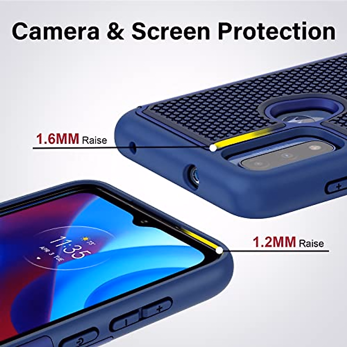 NTZW for Moto G Pure Phone Case: Moto G Power 2022 Case - Moto G Play 2023 Case Protective Case Cover |Anti-Slip & Shock-Proof Silicone TPU Bumper | Heavy Duty Protection Case (Dark Blue)