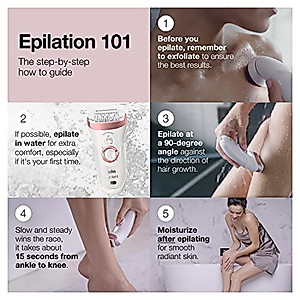 Braun Epilator Silk-épil 9 9-870, Facial Hair Removal for Women, Hair Removal Device, Wet & Dry, Women Shaver & Trimmer, Cordless, Rechargeable, with Venus Extra Smooth Razor