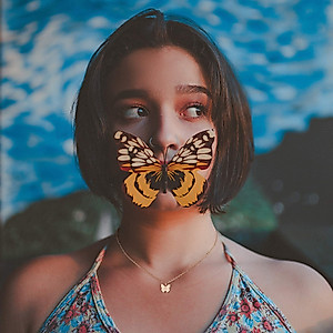 Hidepoo Initial Butterfly Necklaces for Women - 14K Gold Filled Initial Letter A Butterfly Necklace Tiny Initial Name Letter Butterfly Choker Necklaces for Women Jewelry Gifts for Women Gifts(A)