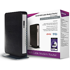 NETGEAR N450-100NAS (8x4) WiFi DOCSIS 3.0 Cable Modem Router (N450) Certified for Xfinity from Comcast, Spectrum, Cox, Cablevision & More (Renewed)
