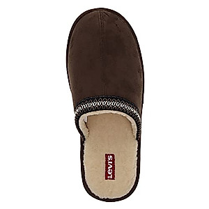 Levi's Mens Milton Nordic Microsuede Scuff House Shoe Slippers, Brown, L