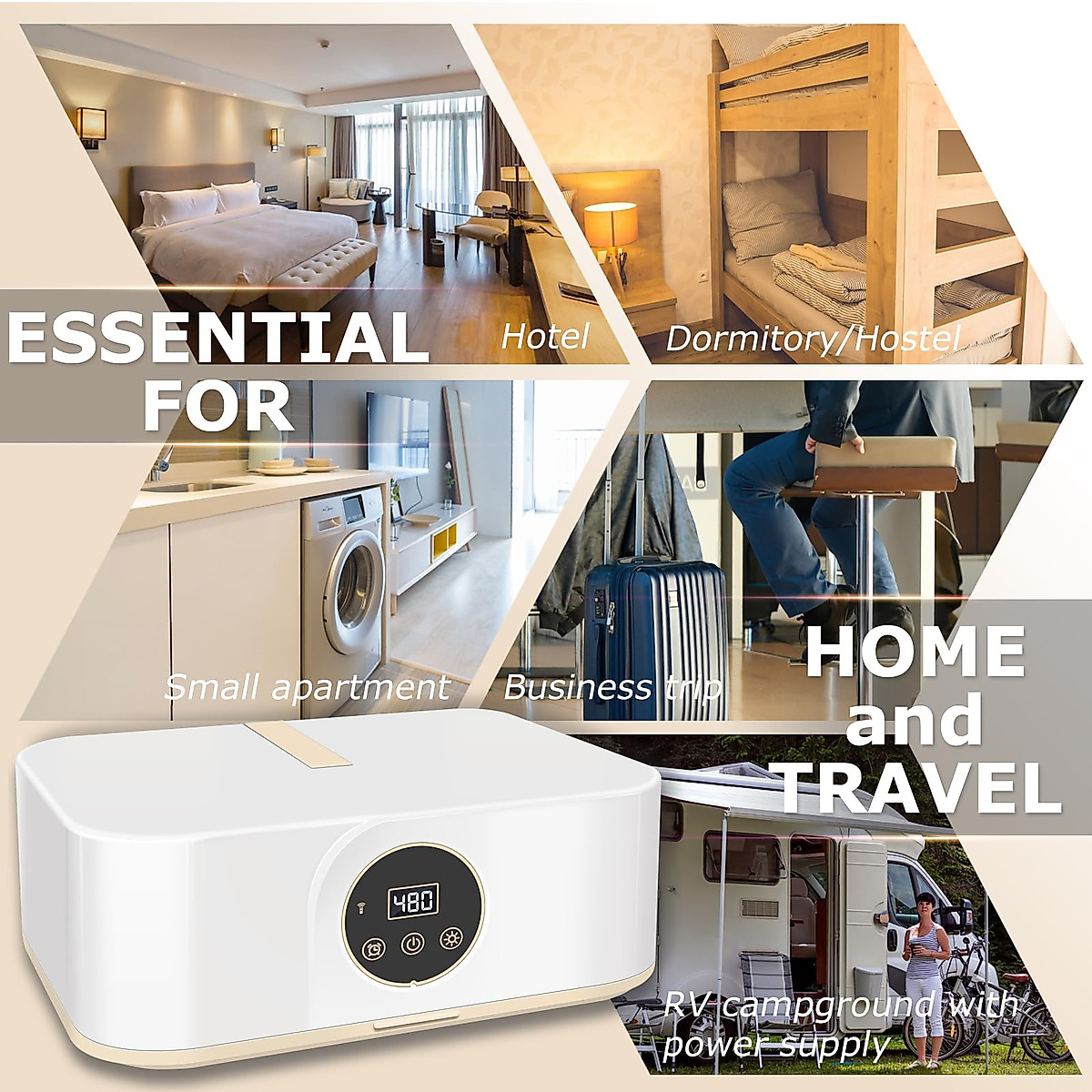 Ljusved Portable Clothes Dryer - Mini Portable Dryer Machine for Laundry Apartments and Travelling, Hotel Room