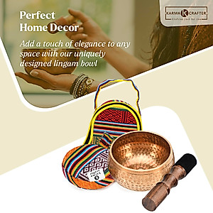 Discover Tranquility: Handcrafted 4-Inch Lingam Tibetan Singing Bowl Set from Nepal - Elevate Meditation, Sound Bath, and Healing - Complete Set with Cushion, Mallet, and Stylish Carrying Bag