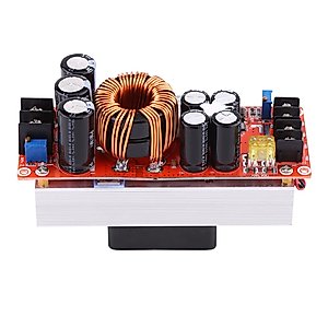 Oumefar 10-60V to 12-90V DC-DC Boost Converter with Fan 1500W 30A Step Up Power Supply Module with Fan for High Power LED Motors