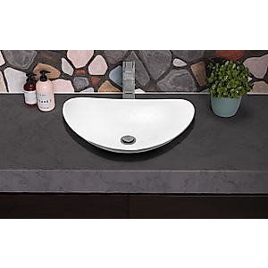 Monarch Abode 19086 Hand Hammered Classic White Harbor Vessel Bathroom Sink (19 inches)