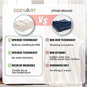 COZYART Faux Fur Throw Blanket for Couch - 50"x60" Cream Super Soft Plush Luxurious and Elegant with Comfy Reversible Microfiber Fluffy Blankets and Throws for Bed Home Decorative