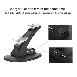 for Switch Pro Controller Charger, LED Indicator Dual USB Charging Charger Docking Station Stand for Switch Pro