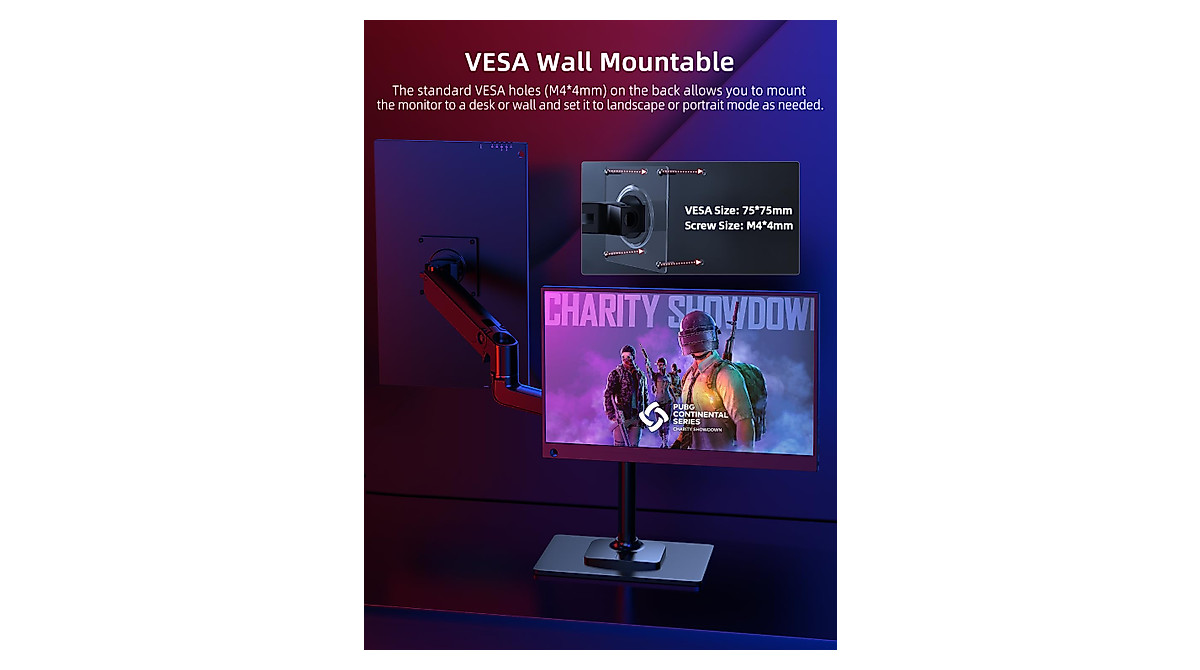 UPERFECT Portable Monitor, 17.3" 144Hz Portable Gaming Monitor AMD ...