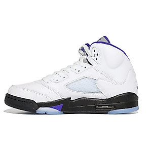 Jordan Boy's Air Jordan 5 Retro (Big Kid) White/Dark Concord/Black 6 Big Kid M