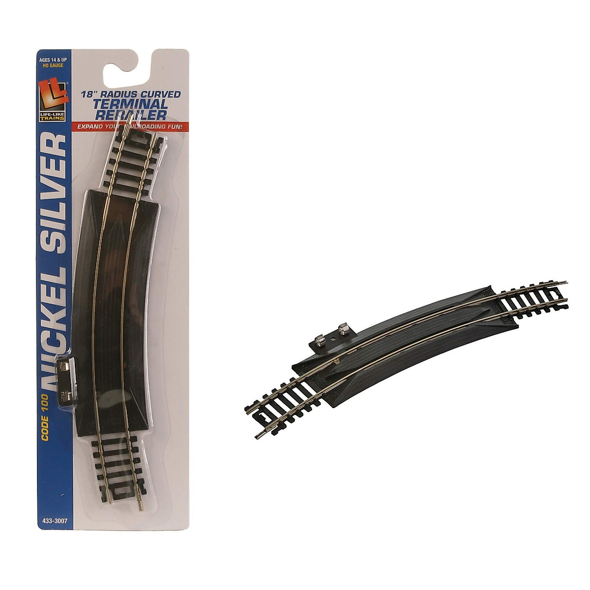 Life Like Code 100 Nickel Curved Terminal Rerailer Toy, Silver, 18