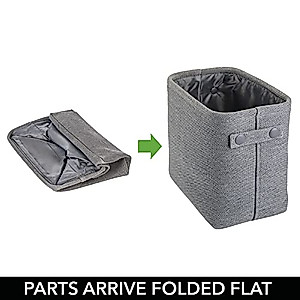 mDesign Fabric Storage Box – Household Storage Basket with Integrated Handles - Perfect for Holding Towels and Bathroom Accessories – Charcoal
