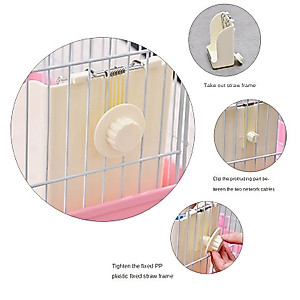 Yrvanity Rabbit Hay Feeder Guinea Pig Chinchillas Less Wasted and Mess Hay Rack Plastic Food Bowl for Bunny and Other Small Animals (Beige), Blue,Beige,Pink