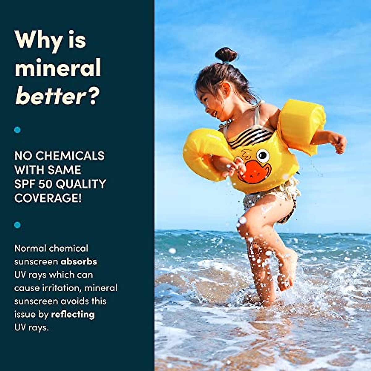 Bada Boom Mineral Translucent Sunscreen Powder, Brush on SPF 50 for Kids and Sensitive Skin