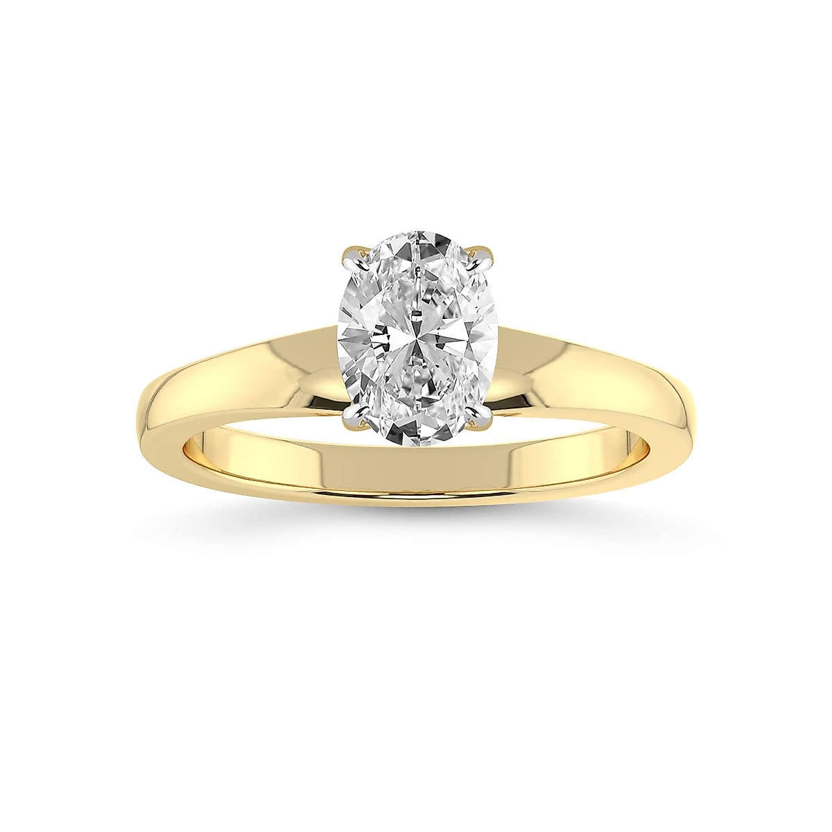 FRIENDLY DIAMONDS 1 Carat | IGI Certified Oval Shape Lab Grown Diamond Engagement Ring | 14K Or 18K in White, Yellow Or Rose Gold | Arielle Solitaire Diamond Engagement Ring | FG-VS1-VS2 Quality