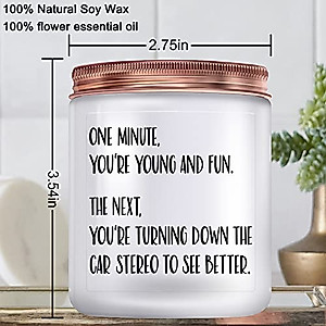 40th 50th 60th 70th Birthday Gift for Women or Men- Happy Funny Mom Dad Birthday Gifts- 40 50 60 70 Year Old Gifts for Wife Husband- Lemongrass Sage Candles