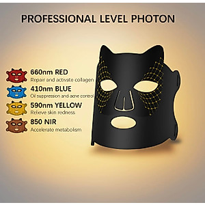 ReNew You Essentials Red Light Therapy For Face, multiple colors LED Face Mask Light Therapy, Red Light Therapy Mask Skin Care At Home Use