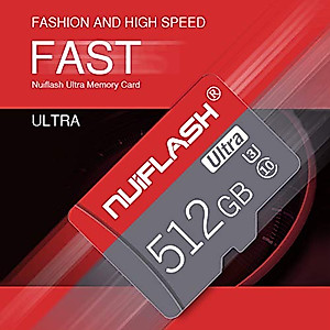 Micro SD Card 512GB Class 10 Memory Card 512GB High Speed TF Card 512GB with A SD Card Adapter for Android Smart-Phones,Tablets,Camera,Drone,Dash Cam