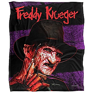 A Nightmare on Elm Street Blanket, 50"x60", Freddy Face, Silky Touch Super Soft Throw Blanket