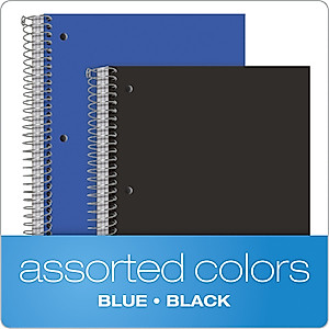 Oxford Spiral Notebooks, 3-Subject, Wide Ruled Paper, Durable Plastic Cover, 150 Sheets, 3 Divider Pockets, 2 per Pack (10385)