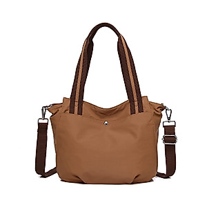 Nylon Tote Bags for Women, Small Crossbody Work Tote Womens Purse and Handbags Waterproof Bag Shoulder Bag with Zipper