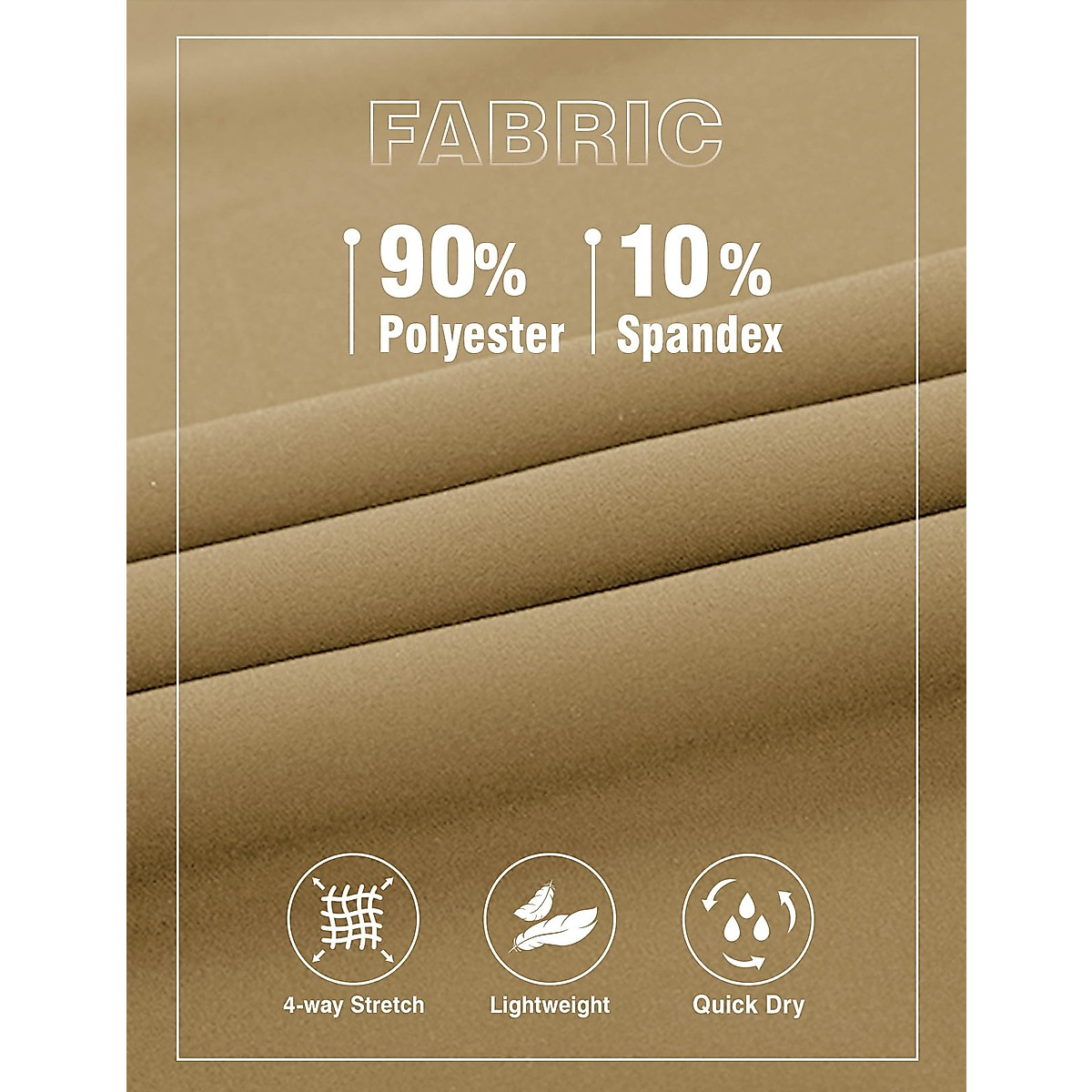 TBMPOY Men's Outdoor Lightweight Hiking Mountain Pants Running Active Jogger Pants Khaki XXL