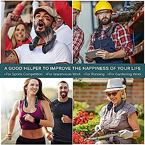 IHOWOTE Neck Fan,2022 Upgraded Portable Neck Fan with Cooling Towel(40"x12"),360° Cooling Personal Hanging Fan with 3 Speed,Blow Cold Air in Heat Day,Long Use Time,Perfect for Outdoor Indoor(Black)