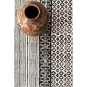 nuLOOM Striped Flatweave Native Area Rug, 5' x 8', Grey