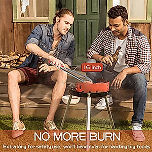 Kitchen Tongs Set of 2-16-inch & 12-Inch Metal Tongs for Cooking and Grilling, Stainless Steel Cooking Tongs with Silicone Rubber Grips Small Kitchen Tongs Large Grill Tongs Dishwasher Safe