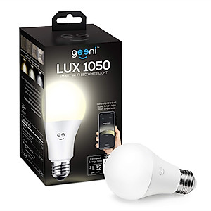 Geeni LED Wi-Fi Smart Bulb Works with Alexa and Google Home, A21 Dimmable,1050 Lumens, 2700K, 11W (75W Equivalent) 2.4Ghz WiFi