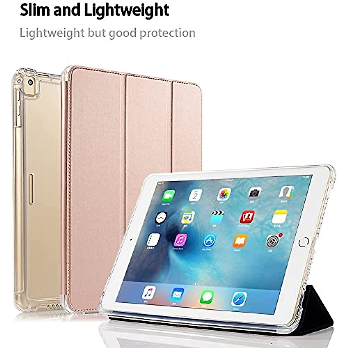 Valkit Case for iPad Mini 5 2019 / iPad Mini 4 2015 (5th/4th Generation 7.9 inch) - Slim Lightweight Smart Shell Stand Cover with Translucent Frosted Back Protector, with Auto Wake/Sleep, Rose Gold
