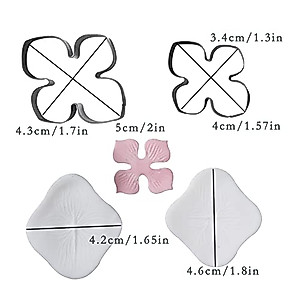 KALAIEN Sugarpaste Flower Veiner Fondant Cutters Set Hydrangea Cake Decorations Bakery Tool