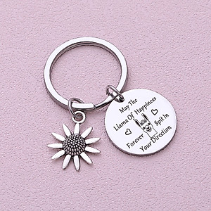 NOTHERS Llama Keychain for Llama Lovers, Animal Lover Gift, Stainless Steel, Unisex-Adults