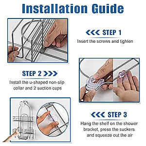 Shower Caddy Organizer, Hanging Shower Head Caddy, Shower Storage Rack, Bathroom Shower Shelf Organizer, Over Head Shower Caddy Rustproof with Hooks for Shampoo, Shower Gel, Soap, Towel, Sponge, Etc…