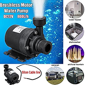 Solar Water Pump Kit, 800L h Solar Powered Submersible Pump with 50W 12V Solar Panel, Ideal for Small Pond, Garden, Pool, Fish , Birdbath, Hydroponics, Aquaculture