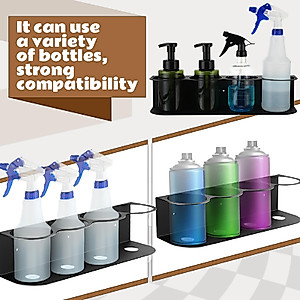 Therwen 2 Pcs 4 Holes All Purpose Steel Spray Bottle Holder Heavy Duty Spray Can Holder Rack Organizer Easy Install Wall Mount Paint Spray Bottle Organizer Storage Rack for Garage Home Workspace
