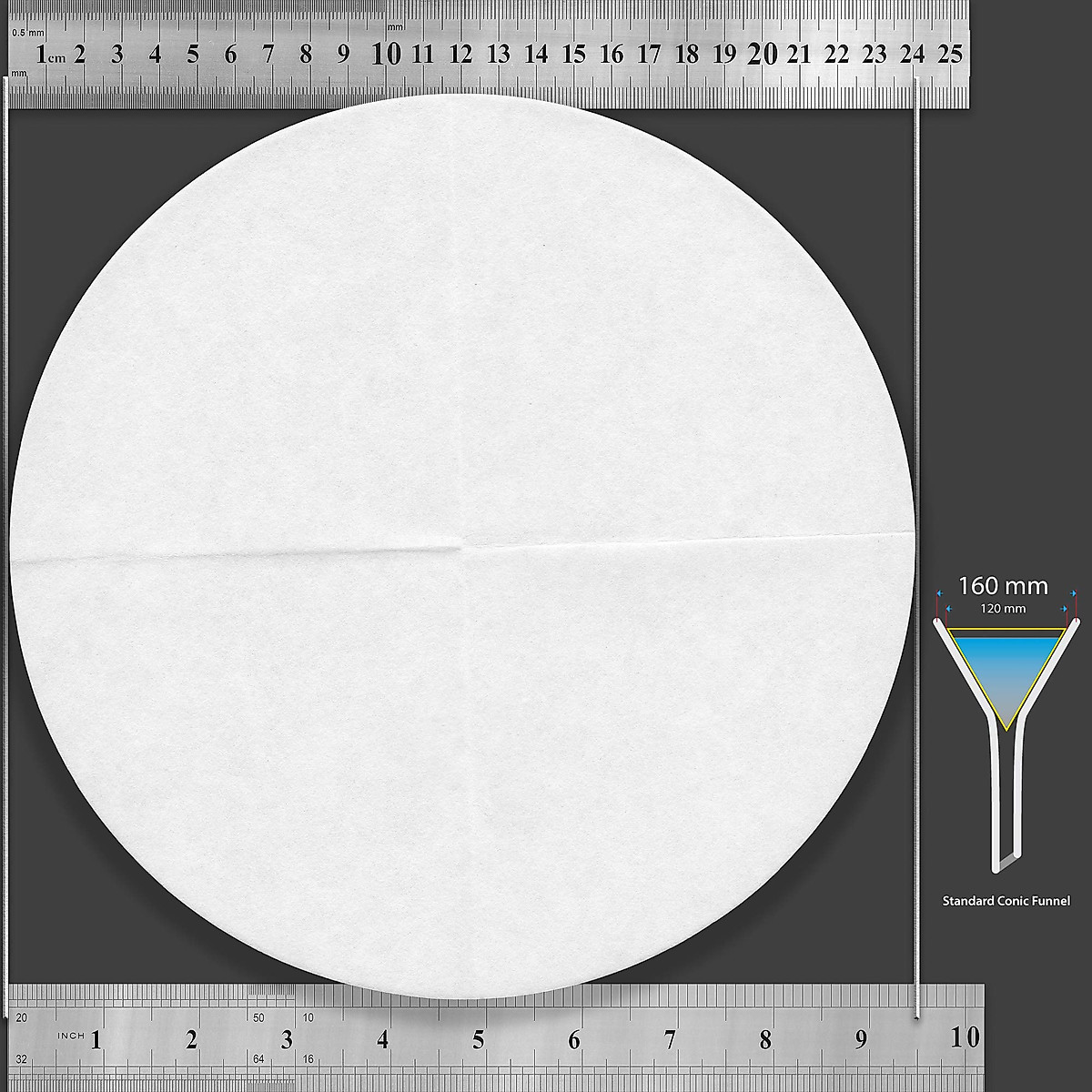 Qualitative Filter Paper 24 cm Quadrant Folded Filter Paper, Qualitative Grade 2 - ZENPORE Slow Flow 240 mm (50 Discs)