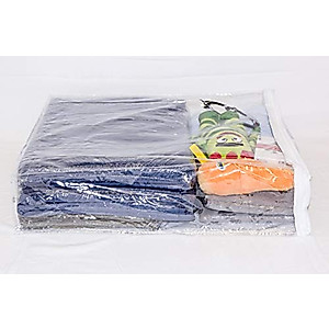 Clear Vinyl Zippered Storage Bags 15 x 18 x 4 Inch 10-Pack