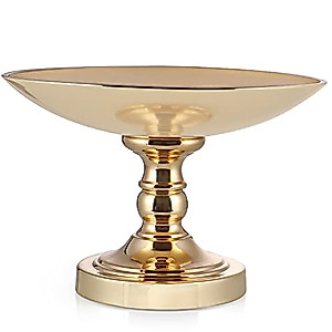 MDLUU Centerpiece Holder Bowl, Decorative Footed Bowl, Pedestal Fruit Tray for Dining Room Table, Coffee Table, Living Room Decor, 11.8''Dia.×8''H (Gold)