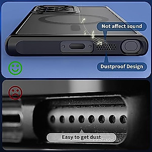 CACOE Magnetic Case for Samsung Galaxy S23 Ultra 5G 6.8 inch-Compatible with MagSafe & Magnetic Car Phone Mount,Anti-Fingerprint TPU Thin Phone Cases Cover Protective Shockproof (Black)