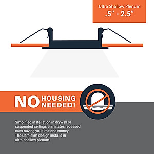 HALO 6 inch Recessed LED Ceiling & Shower Disc Light – Canless Ultra Thin Downlight – 5 CCT Selectable - White - 6 Pack