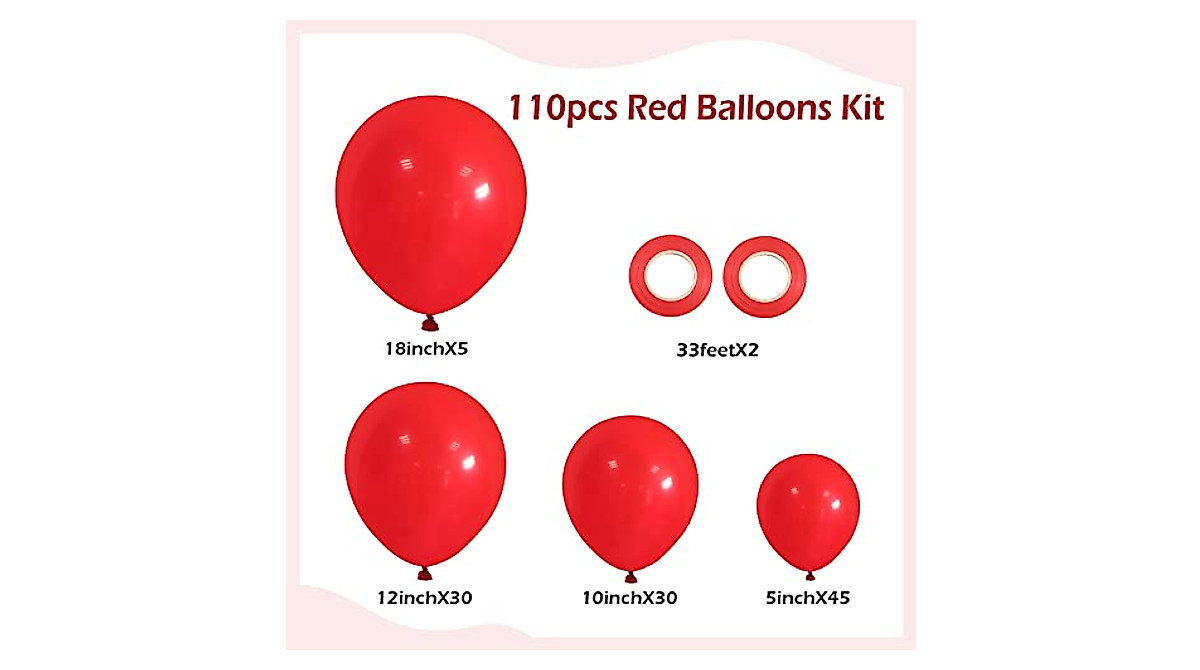 FOTIOMRG 110pcs Red Balloon Garland Kit for Parties