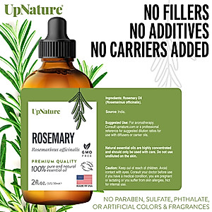 UpNature Rosemary Essential Oil - 100% Pure Rosemary Oil for Hair Growth - 2oz