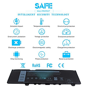 38Wh F62G0 Laptop Battery Replacement for Dell Inspiron 13 7000 7373 7386 2 in 1 7370 7380 5370 P91G P83G P87G P91G001 P83G001 P83G002 P87G001 F62GO RPJC3 39DY5 039DY5 0RPJC3 Vostro 5370 11.4V 3-Cell